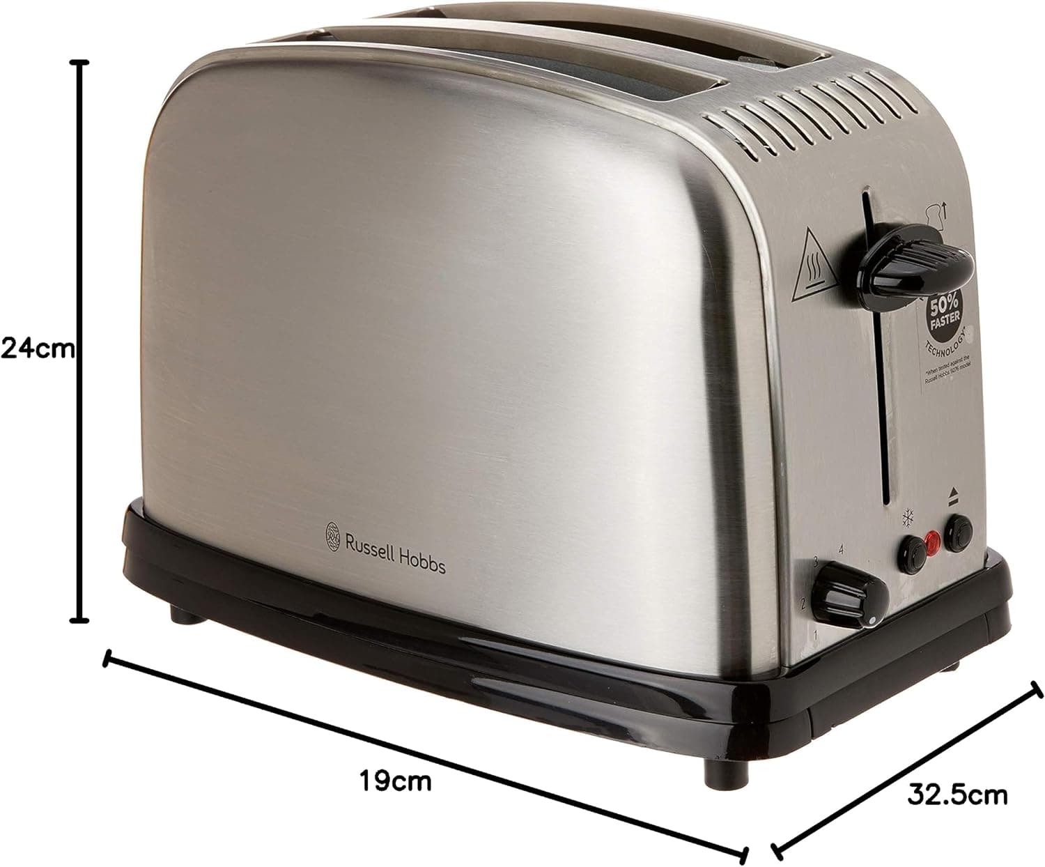 Russell Hobbs Classic 2-Slice Toaster | 50% Faster Rapid-Cycle Elite