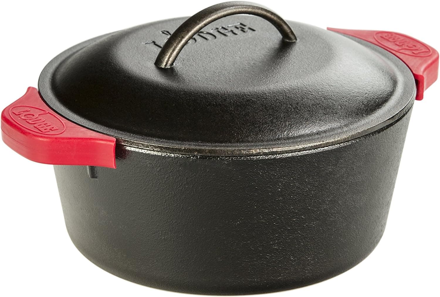 Lodge 5Qt Cast Iron Dutch Oven with Handle Holders