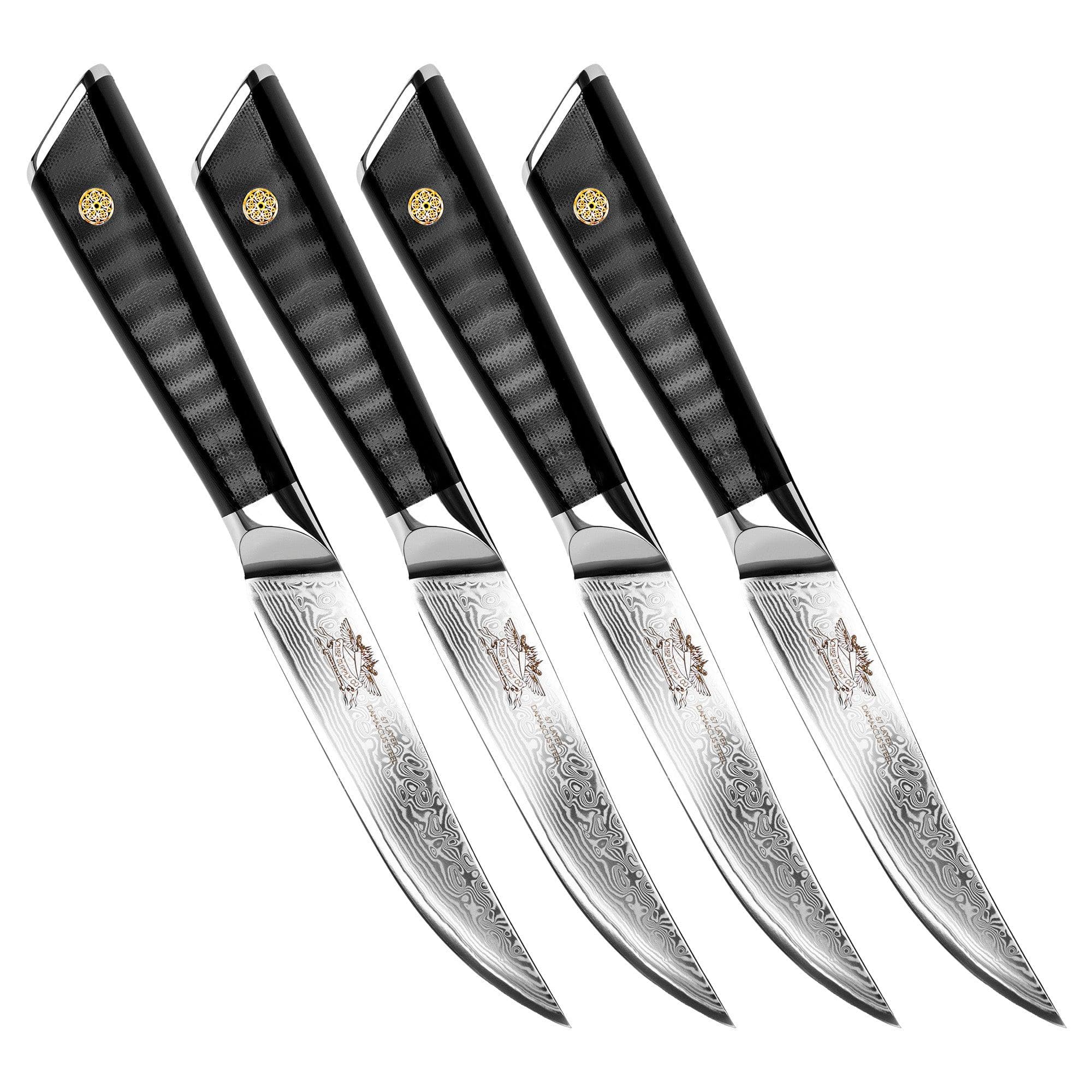 Steak Knife Set 12cm VG10 Damascus - Dundee MK1 Series
