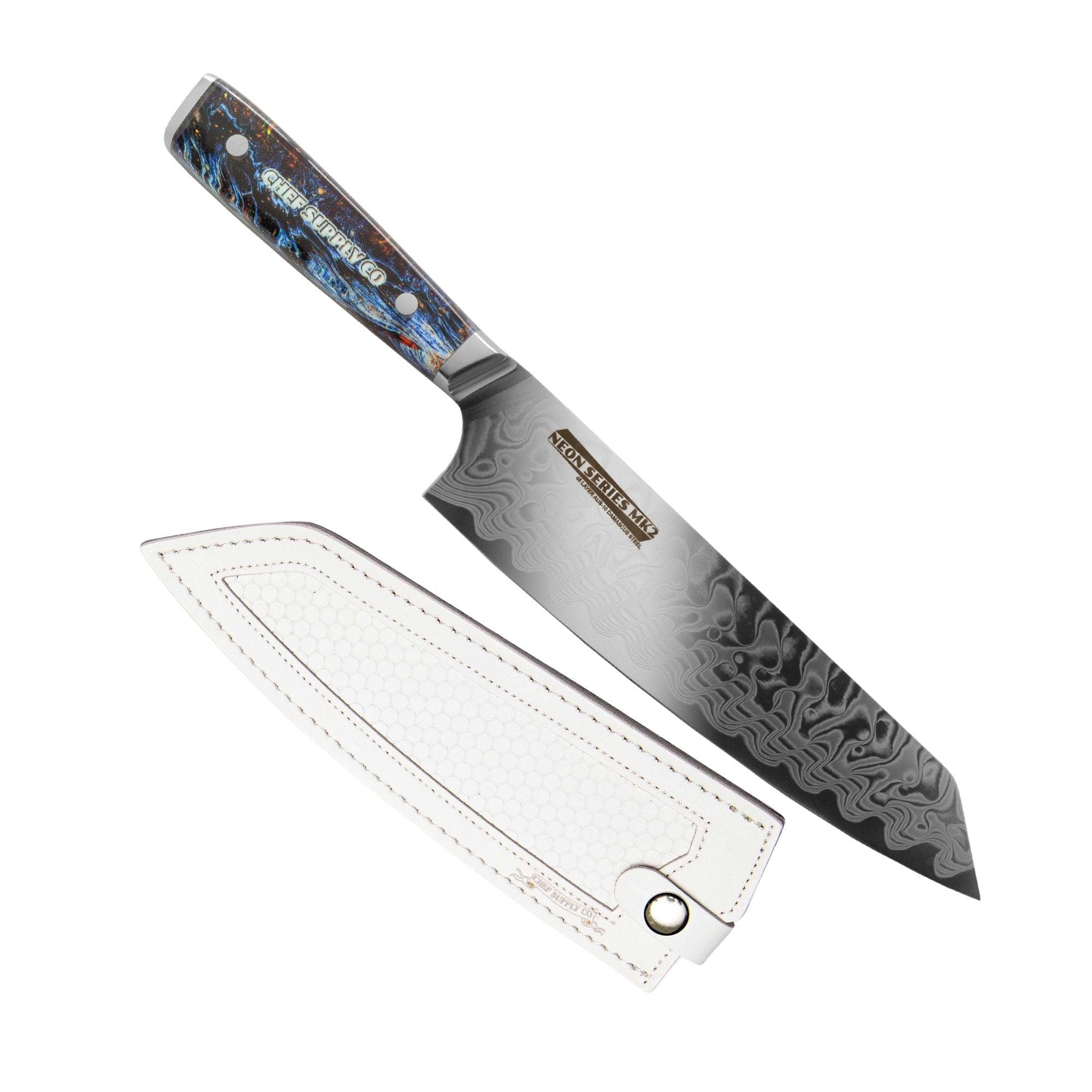 Kiritsuke Chef Knife 21cm AUS10 Damascus - Neon MK2