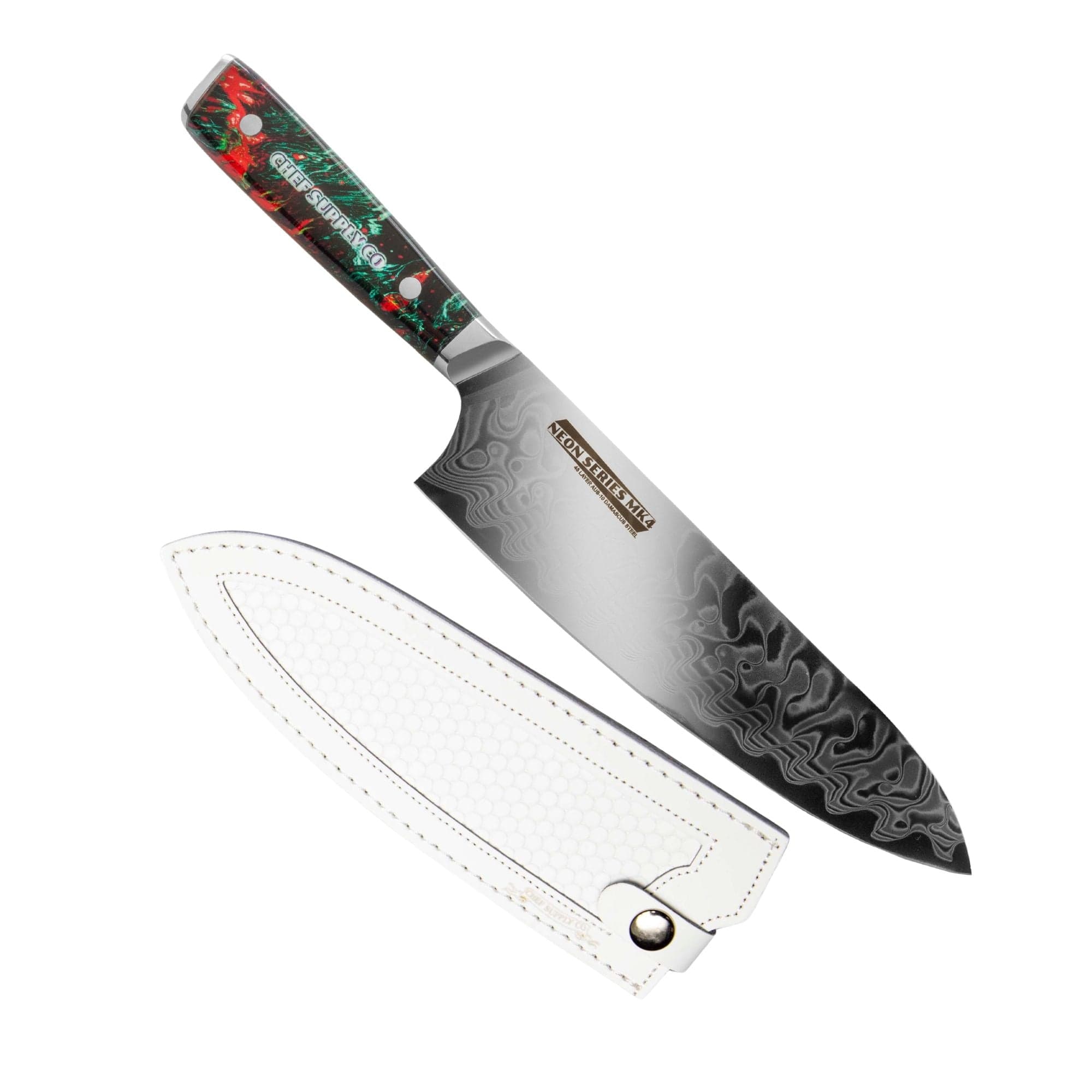 Chef Knife 21cm AUS10 Damascus - Neon Series MK4