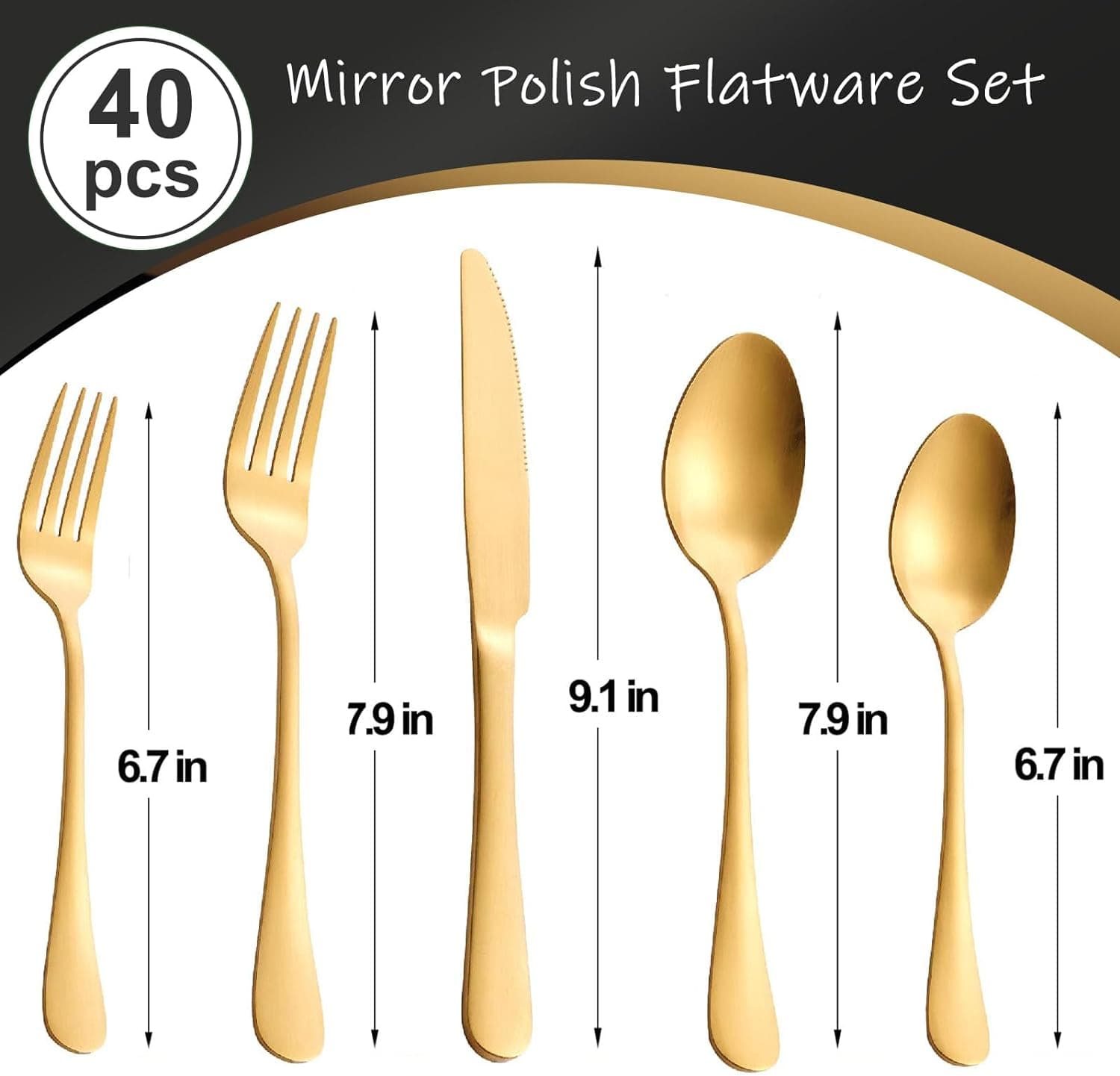 Gold Silverware Set 40 Pcs – CHEF SUPPLY CO
